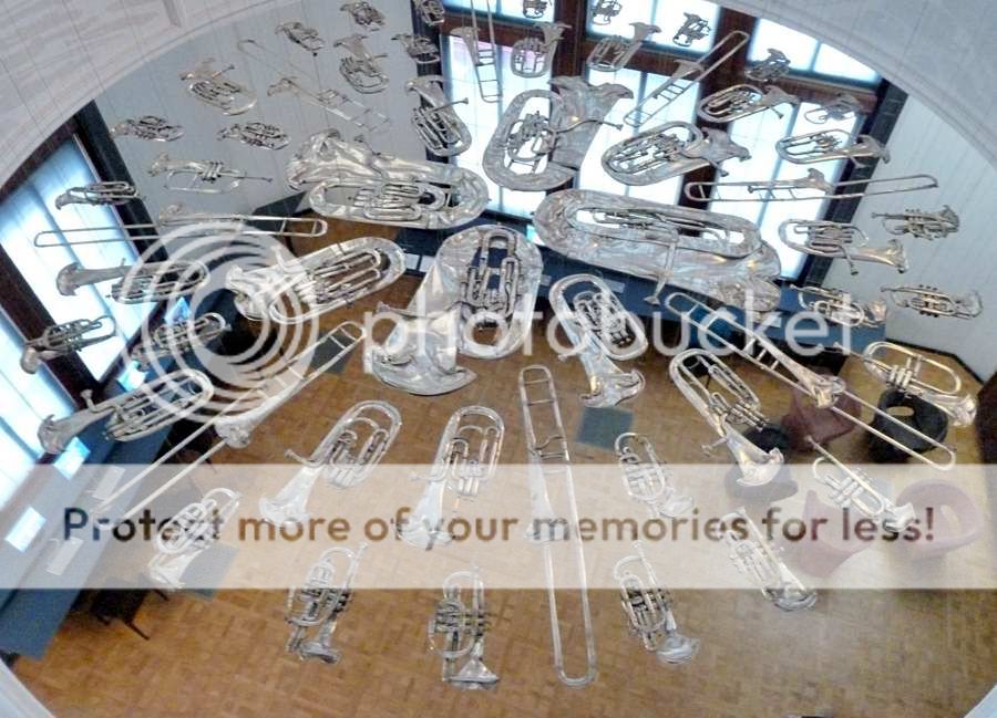 Musical instruments on a glass floor in the Victoria and Albert Museum ...
